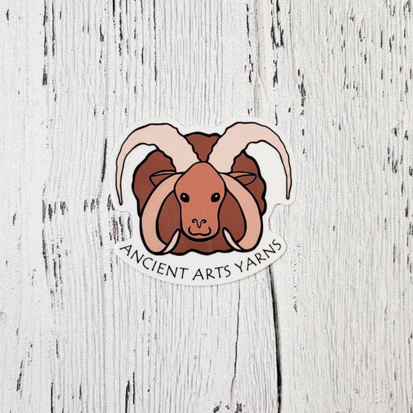 Manx Loaghtan Sheep Clear Vinyl Sticker - Ancient Arts Yarns
